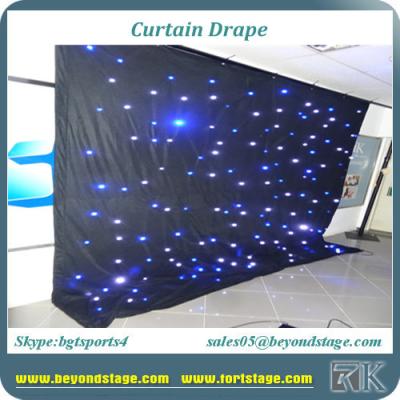 China Portable White LED Starlit Twinkle Curtainnew full color fireproof Back Drop Lights Curtain with Portable pipe drape for sale