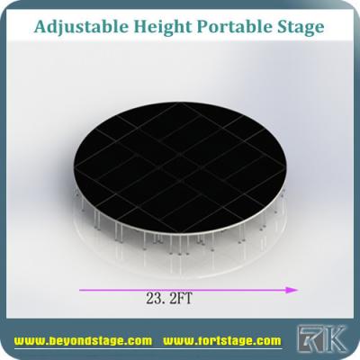 China Portable stage platform mobile stage event stage equipment round stage for wedding decoration black color wooden stage for sale
