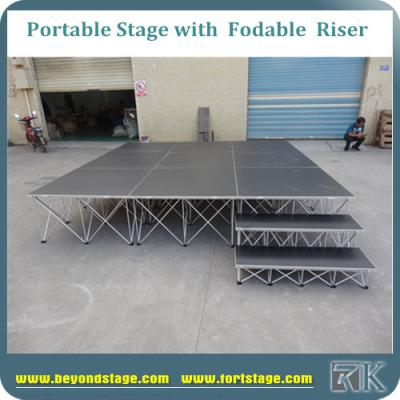 China Non-slip mobile stage small event stage dj stage hot sale with aluminum foldable risers for sale