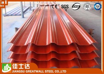 China Red Prepainted Galvanised Corrugated Steel Sheets Anti - Erosion for sale