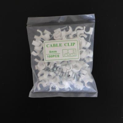 中国 ワイヤーのためのさまざまな白くか黒い色のプラスチック平らなまたはケーブル クリップを使用して耐久財 販売のため