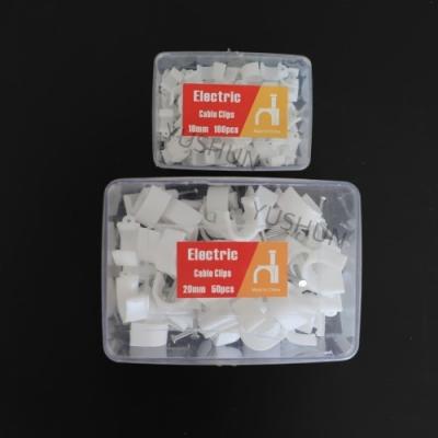 中国 ワイヤーのためのさまざまな白くか黒い色のプラスチック平らなまたはケーブル クリップを使用して耐久財 販売のため