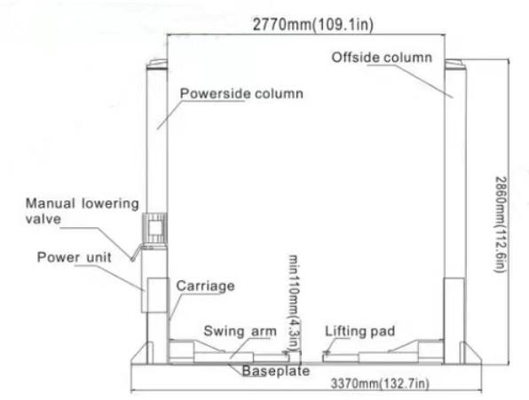 Quality Auto Customizable Two Column Hydraulic Lift For Different Requirements for sale