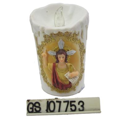 China Resin candle shape Jesus LED T-LITE holder for sale