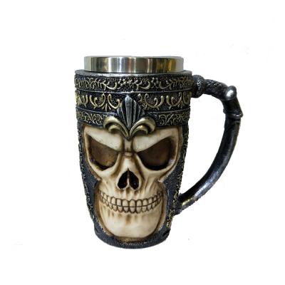 China hot sale polyresin skull mug 350ml for sale