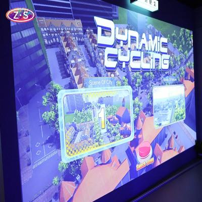 China Multiplayer Racing Bicycle Simulator 3LCD Motion Sensing Game For Fitness Studio for sale