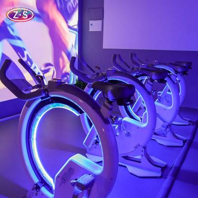 China Multiplayer Racing Bicycle Simulator 3LCD Motion Sensing Game For Fitness Studio for sale