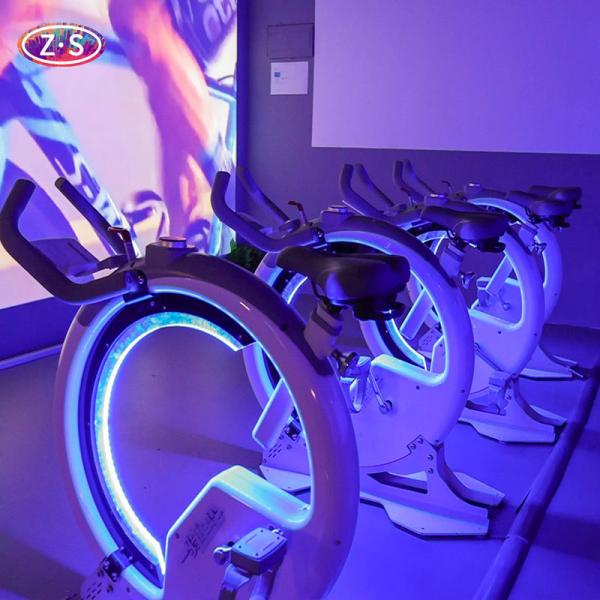 Quality Multiplayer Racing Bicycle Simulator 3LCD Motion Sensing Game For Fitness Studio for sale