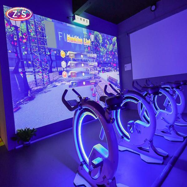 Quality Interactive Bike Simulator Indoor Racing Projection Self Adjustable Riding for sale