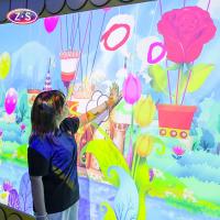 China Interactive Coloring Wall for Resort Family Entertainment Zone with Radar Sensing 10 Play Modes for sale