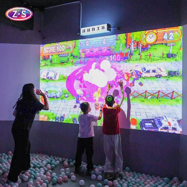Quality 3800lm Smash Wall Game DLP Interactive Projector Games Ball Throwing Display for sale