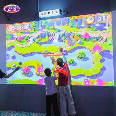 China 3800lm Smash Wall Game DLP Interactive Projector Games Ball Throwing Display for sale