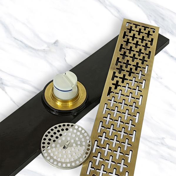 Quality Hotel Shower Rooms All-Copper Floor Drain with Modern Design and Plastic Strainer for sale