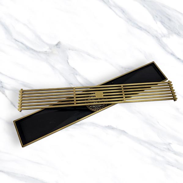 Quality BANGQI All-Copper Long Linear Toilet and Kitchen Bathroom Shower Drain Brass for sale