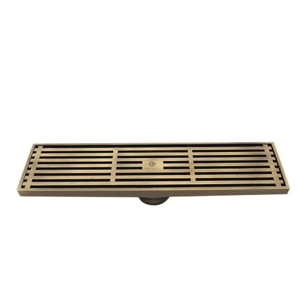 Quality Rectangular Long Brass Floor Drain Insert for Bathroom Shower for Hotel Use for sale