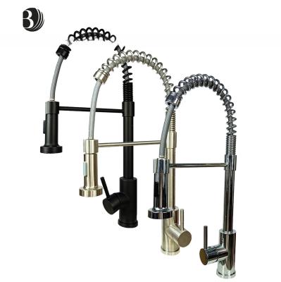 Hot Cold Water Function Matte Black Kitchen Faucet with Pull Out Sprayer Modern Design