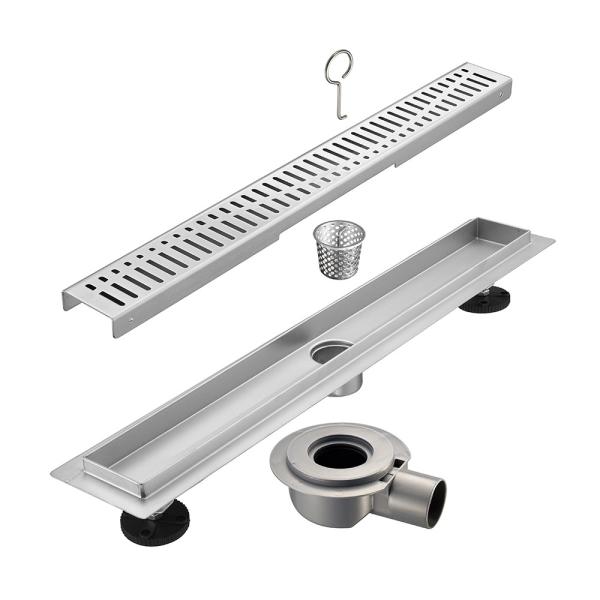 Quality Modern 24-Inch Anti-Odor Stainless Steel Long Floor Drain Hotel Use Shower Hair for sale