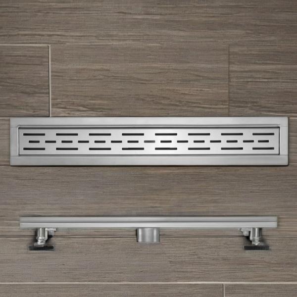 Quality Long 24-Inch Stainless Steel Floor Drain for Washroom in Modern Hotels and Factories for sale