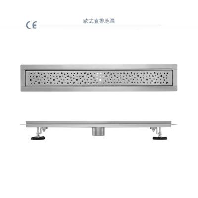 Modern 24-Inch Anti-Odor Stainless Steel Long Floor Drain Shower Hair Catcher for Basin Use for Hotels Factory Supplied