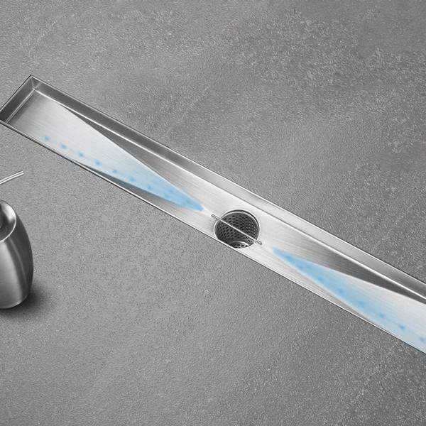 Quality Modern Mesh Brushed Nickel Shower Floor Drain Long Stainless Steel Trap Factory for sale