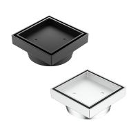 Quality 115mm 75mm Brass Floor Drain Tile Insert Square Grate Cover Strainer for for sale