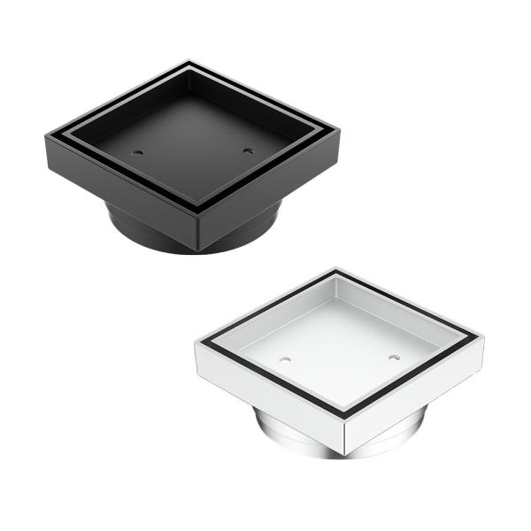 Quality 115mm 75mm Brass Floor Drain Tile Insert Square Grate Cover Strainer for Bathroom Shower Chrome Plated Basin Waste Drain Hotels for sale