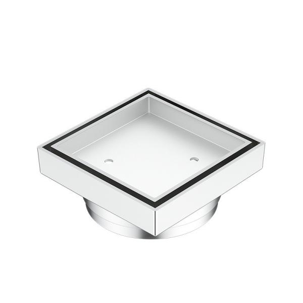 Quality 115mm 75mm Brass Floor Drain Tile Insert Square Grate Cover Strainer for for sale