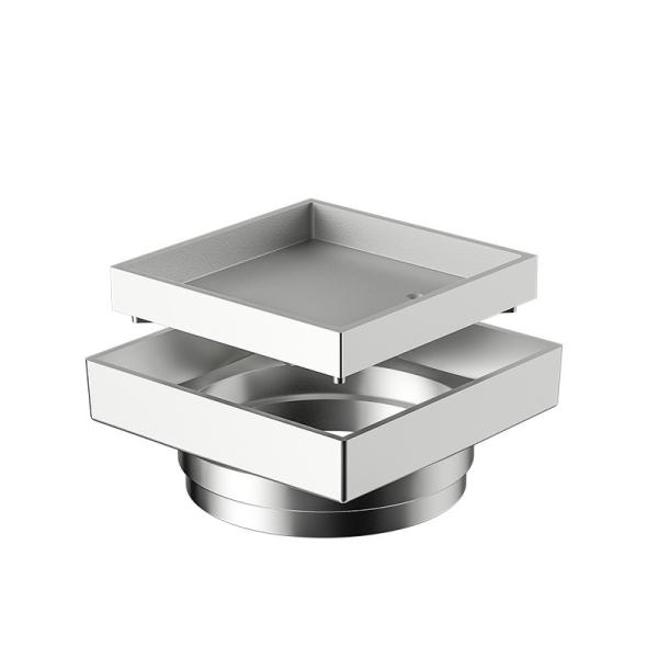 Quality 115mm 75mm Brass Floor Drain Tile Insert Square Grate Cover Strainer for for sale