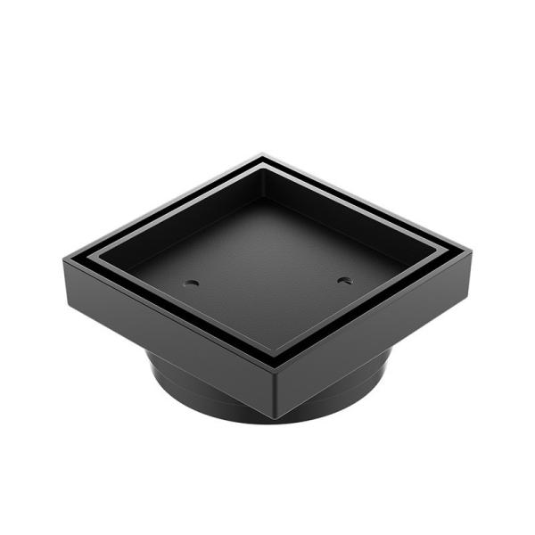 Quality 115mm 75mm Brass Floor Drain Tile Insert Square Grate Cover Strainer for for sale