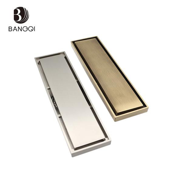 Quality Bathroom Stainer Antique Brass Color Invisible Long Floor Drain for Shower for sale
