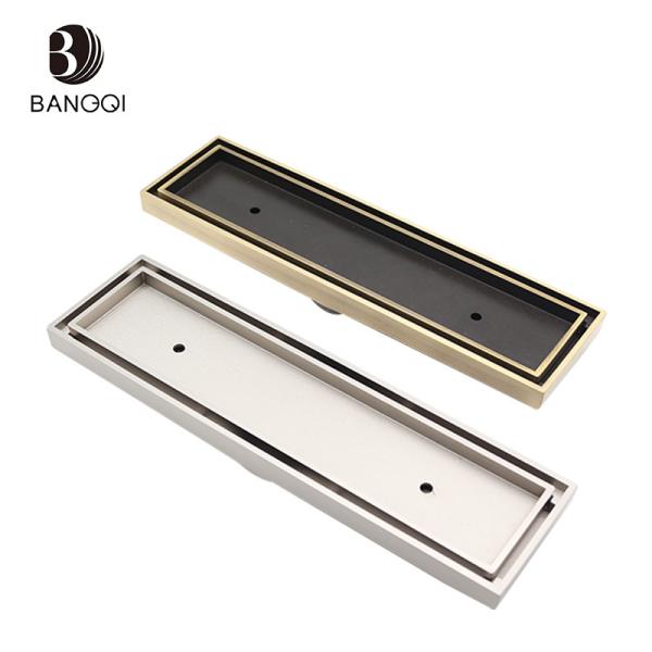 Quality Bathroom Stainer Antique Brass Color Invisible Long Floor Drain for Shower for sale