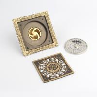 Quality Strainer Style 6 Inch Square Anti-odor Bathroom Brass Floor Drain Cover Chrome for sale
