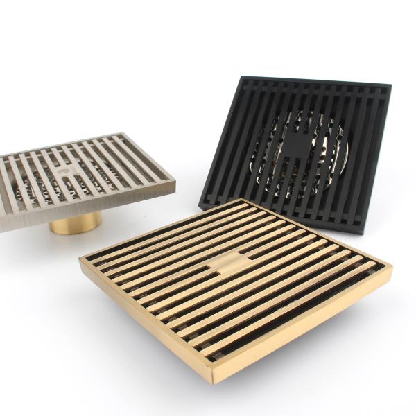 Quality Brass Material Anti-odor Bathroom Shower Floor Drains Bath Square Antique Floor for sale