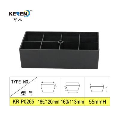 Cina I piedi di plastica del Governo di KR-P0265 55mmH si dirigono l'uso, gambe di plastica della mobilia di rettangolo non rumorose in vendita