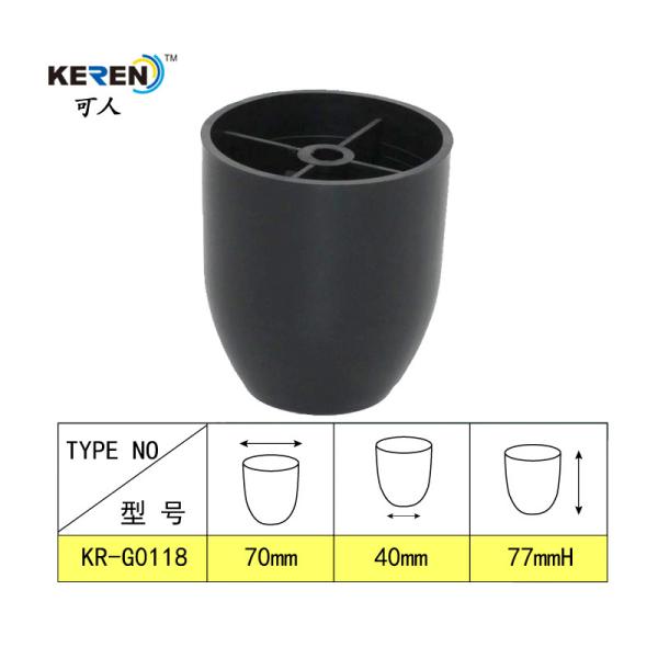 Quality KR-G0118 Black Plastic Bed Frame Feet , Bed Frame Glide Feet Pad 77mm Height for sale
