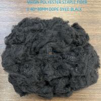 Quality Spinning Blending Virgin Polyester Staple Fiber Dope Dyed Black 1.4D x 38mm DDB for sale