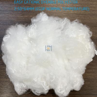 China Easy Cationic Dyeable Polyester Excellent Color Fastness For Textile Production 2.5Dx64mm for sale