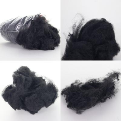 China Black Recycled Polyester Fiber 1.2Dx32mm DDB For Textile Production Dyed Fiber for sale