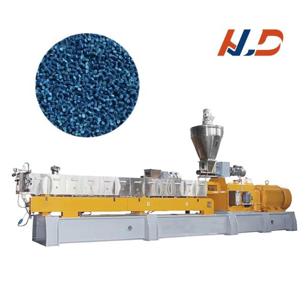 Quality Plastic Filler Masterbatch Machine , PP PE Twin Screw Extruder Granulating Machine for sale