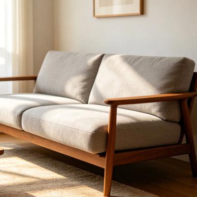 China French-Style Minimalist Cream Sofa with Thickened Down Cushions, Soft and Comfortable for The Living Room for sale
