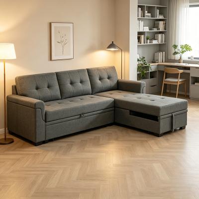 China Multi Storage Linen Convertible Sofa Bed for Small Apartment Living Room Furniture for sale