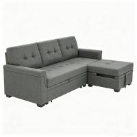 China Durable Button Tuft Pull out Fabric Sofa Bed for Urban Young Couple Condos for sale