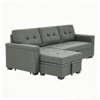 China Durable Button Tuft Pull out Fabric Sofa Bed for Urban Young Couple Condos for sale