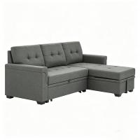 China Durable Button Tuft Pull out Fabric Sofa Bed for Urban Young Couple Condos for sale