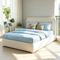 China Wooden King Bed Frame with Convenient Under-Bed Storage for sale