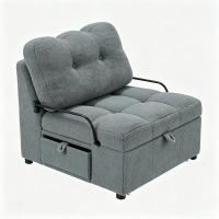 China Sturdy Wooden Frame Sofa Bed with Durable Teddy Fabric Coverage for sale