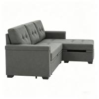 China Integrated Cup Holder Arm Linen Sofa Bed for Studio Flat Guest Accommodation for sale