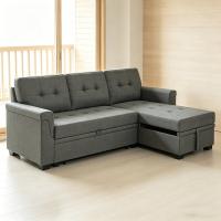 China Multi Function Armrest Cup Holder Tufted Sleeper Sofa Bed for Rental Houses for sale