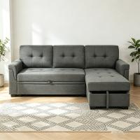 China Two Side Cup Holders Tufted Pull out Sofa Bed for Weekend Guest Rest Space for sale