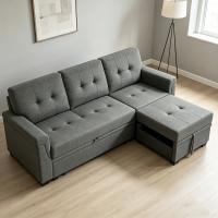 China Two Side Cup Holders Tufted Pull out Sofa Bed for Weekend Guest Rest Space for sale